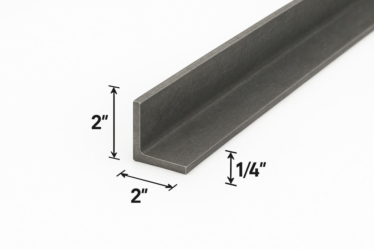 2” x 2” x 1/4” Steel Angle Iron A36 Hot Rolled Carbon Steel Lintel 0.2 ...