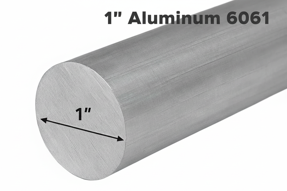 1″ Aluminum Round Bar 6061-T6 Solid Rod Metal Shaft, Round Stock, Alum ...