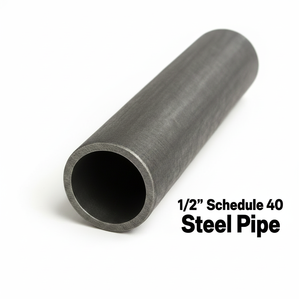 1/2" Pipe - Schedule 40 Bare Carbon Steel Grade A500 - 0.5” Round Tube ...